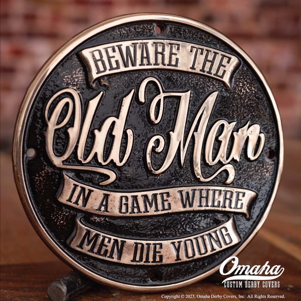 Beware the Old Man Air Filter Cover Insert | Omaha Derby Covers